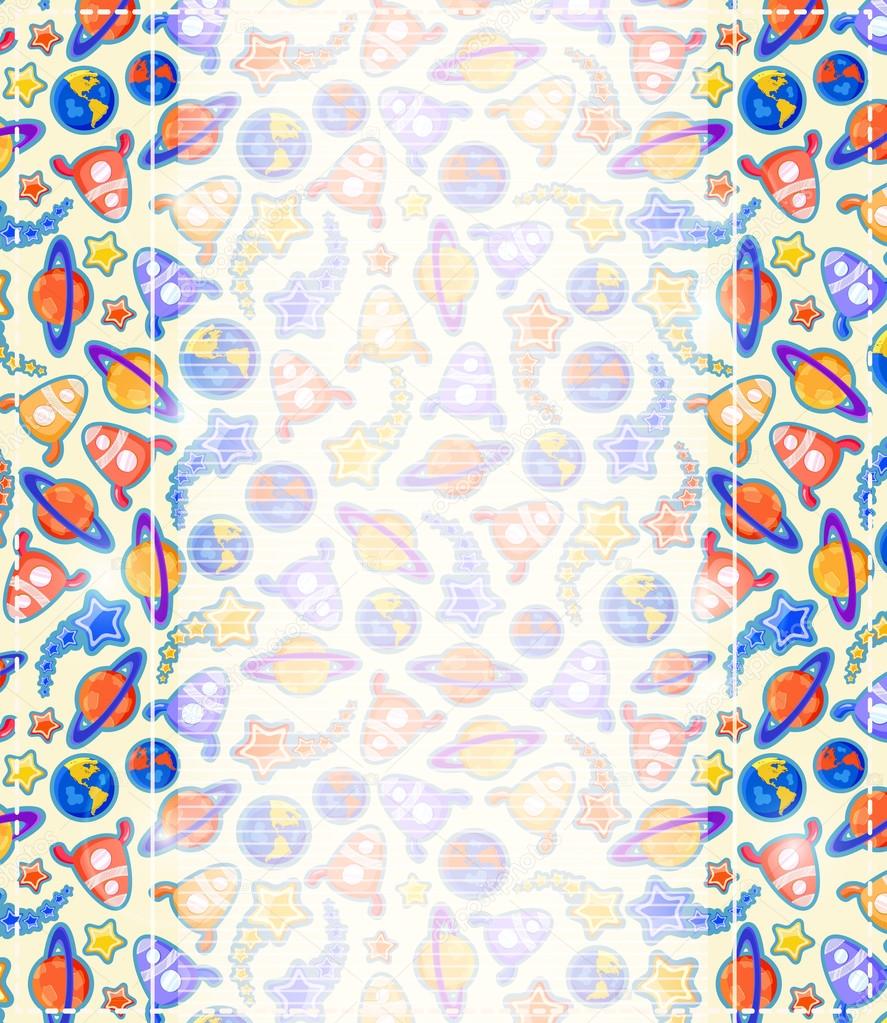 Cosmic Invitation Card with Space Ship Pattern — Stock Vector ...