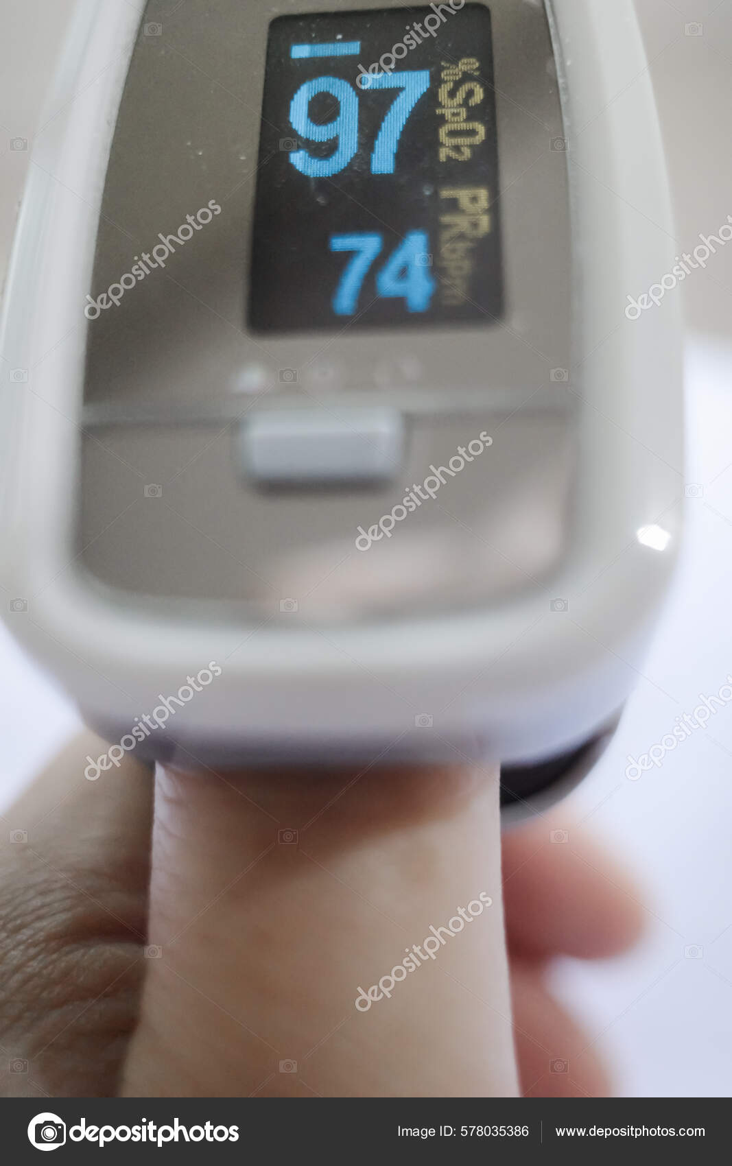 Patient Hospital Bed Using Oximeter Thumb Measuring Pulse Heart Rate ...