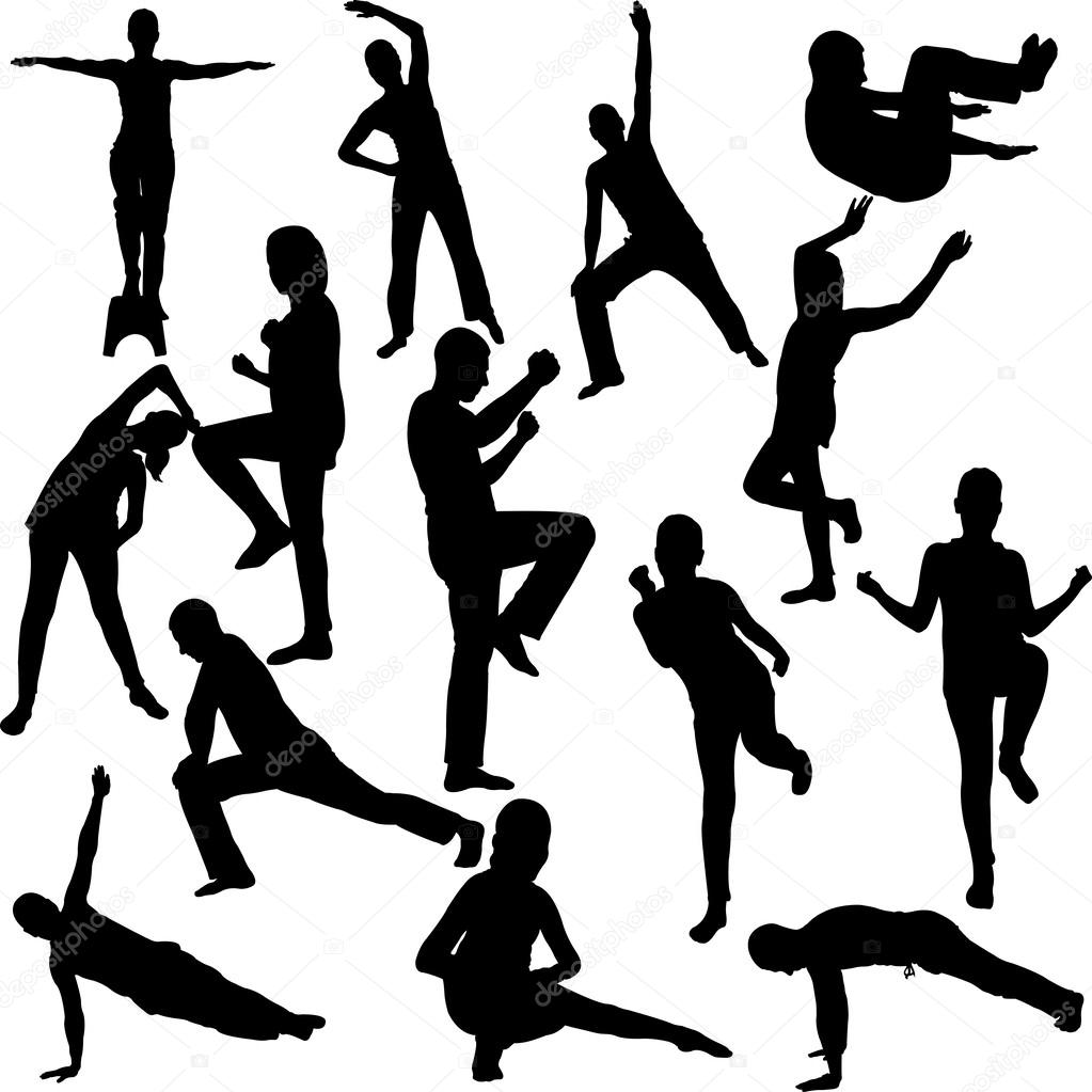 Colección de ejercicios aeróbicos — Vector de stock © bojanovic #35517685