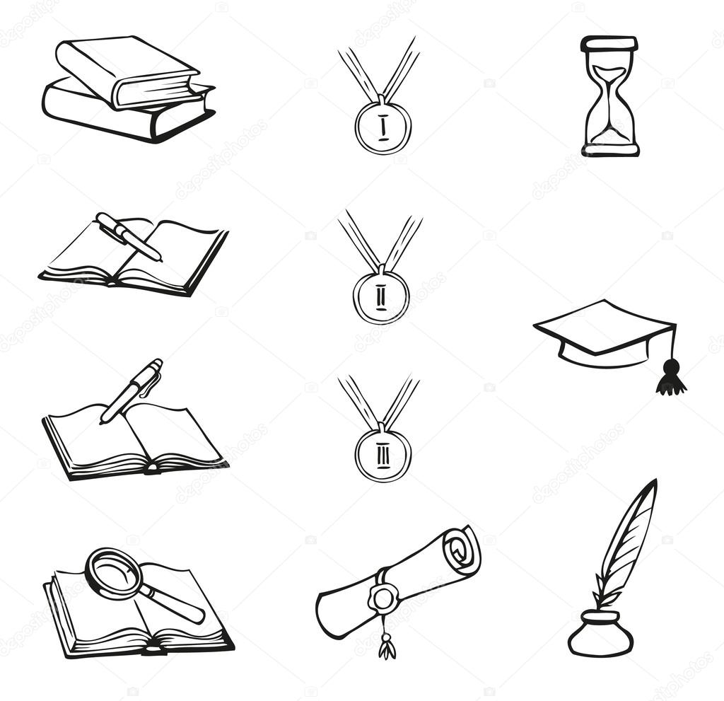 Education Symbols Stock Vector Illustration Of