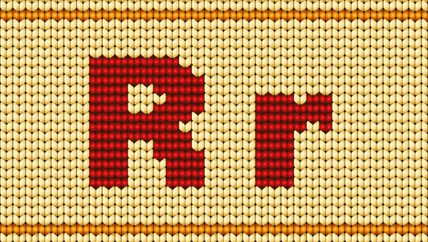 Vector Red knitted alphabet. Letter G — Stock Vector © Marinka #23610109
