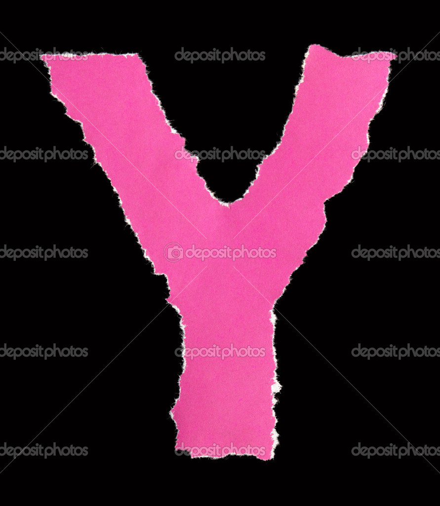 Letters from torn scraps of colored paper. Letter Y Stock Illustration ...