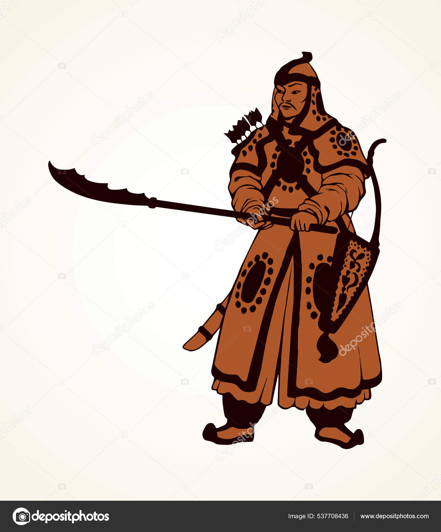 Aged Male General Hero Figure Ethnic Red Cloth Hat Uniform Stock Vector ...