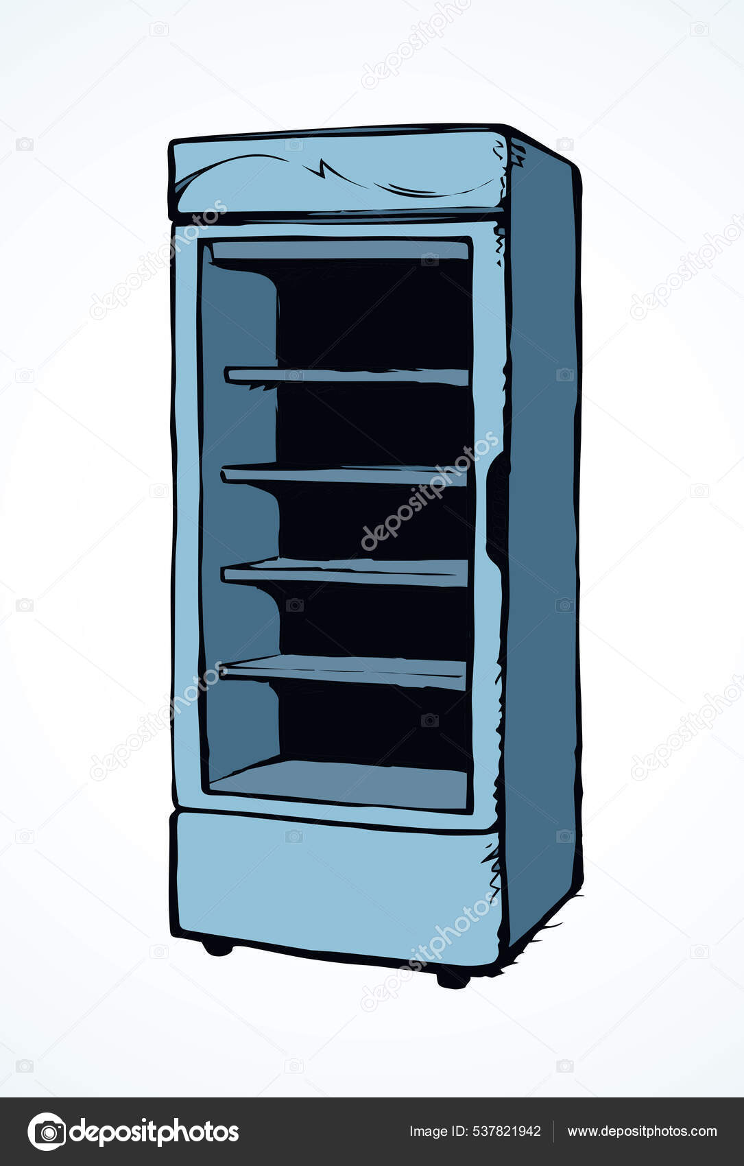 Big Chiller Show Ice Soda Good Case Icebox Stand White Stock Vector ...