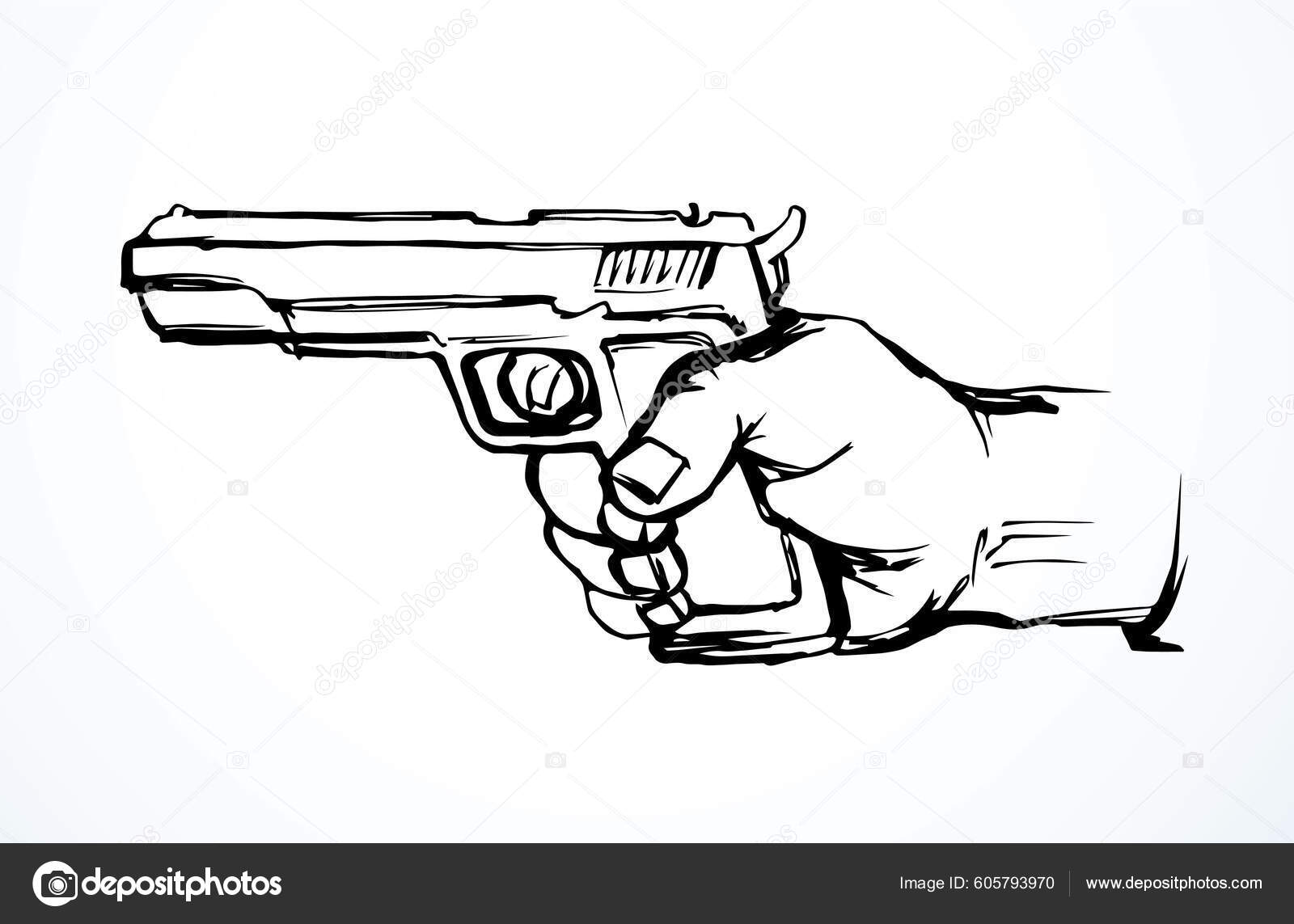 Hand Gun Vector Drawing Vecteur par ©Marinka 605793970