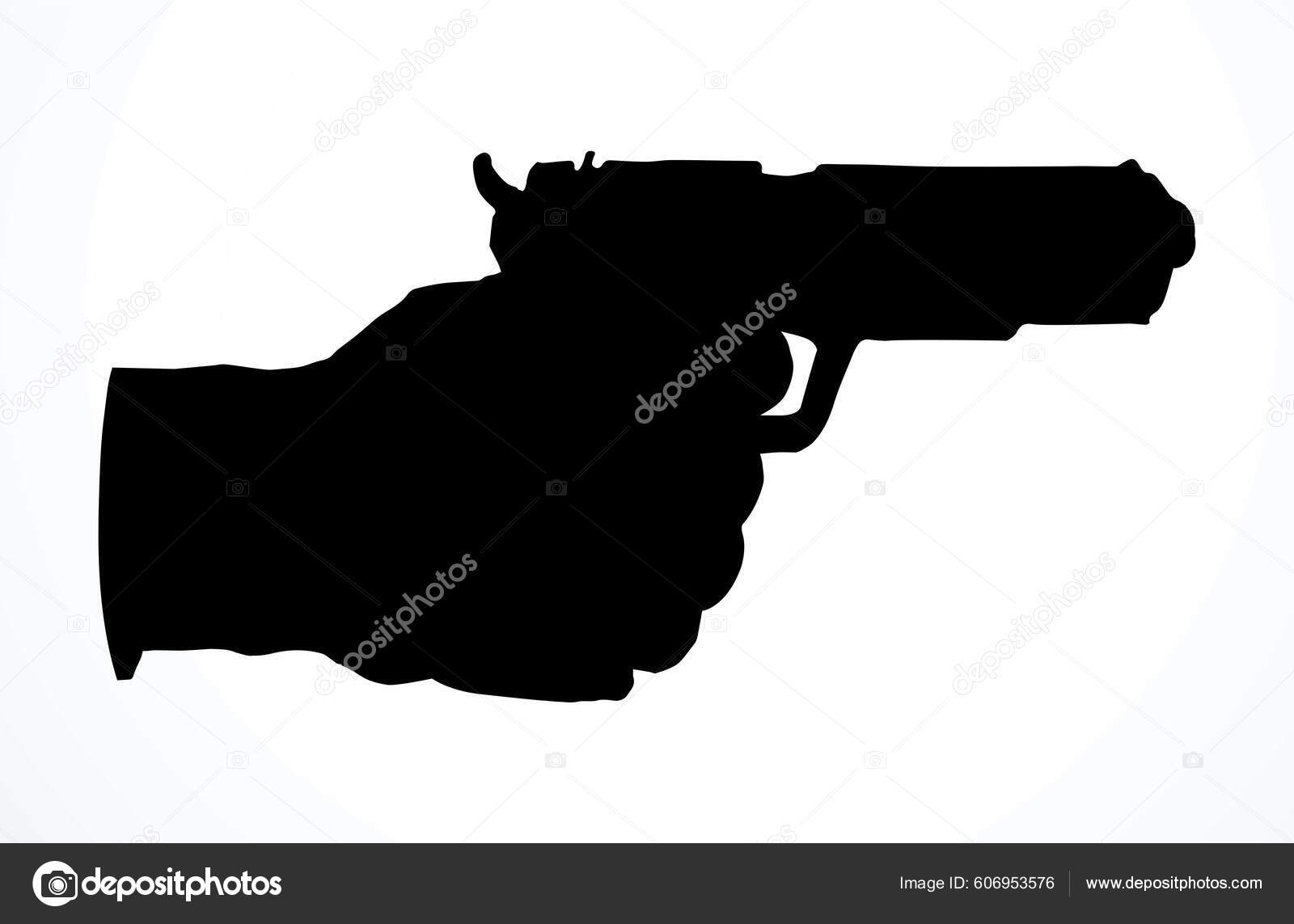 Closeup Line Power Male Cop Guard Defend Colt Shot Side Stock Vector by ...