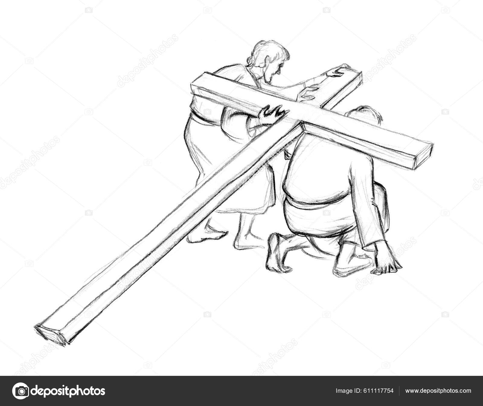 Holy Redeem Lord Savior Prayer Bear Big Hard Wood Burden Stock ...