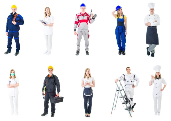 Collage People Different Professions White Background Banner Design ...