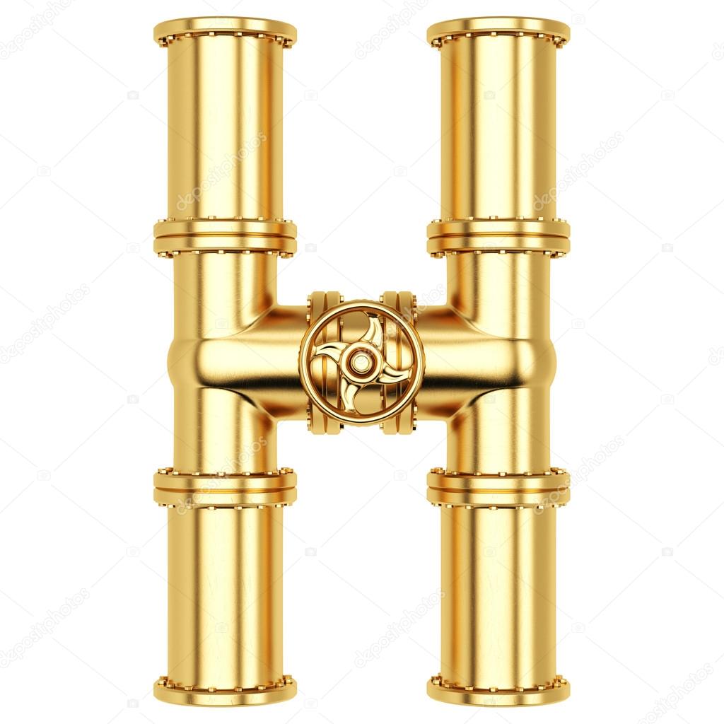 Golden Alphabet H letter Stock Photo by ©dimdimich 49589381