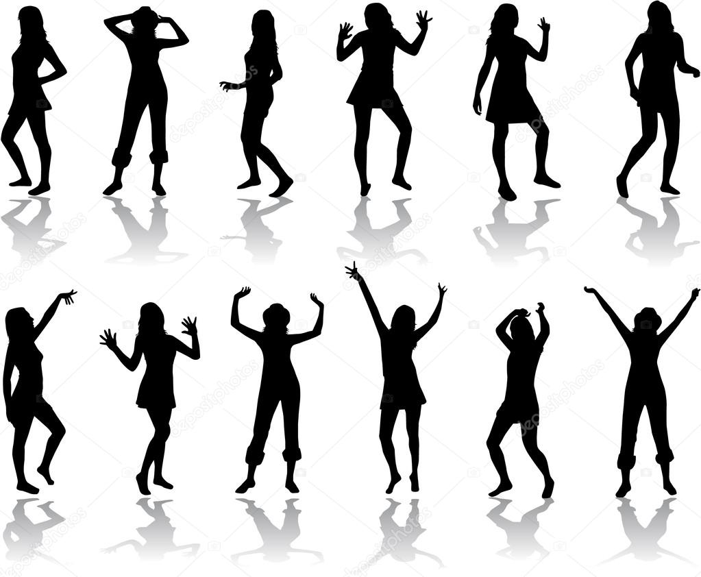 Dancing Girls Silhouettes Premium Vector In Adobe Illustrator Ai