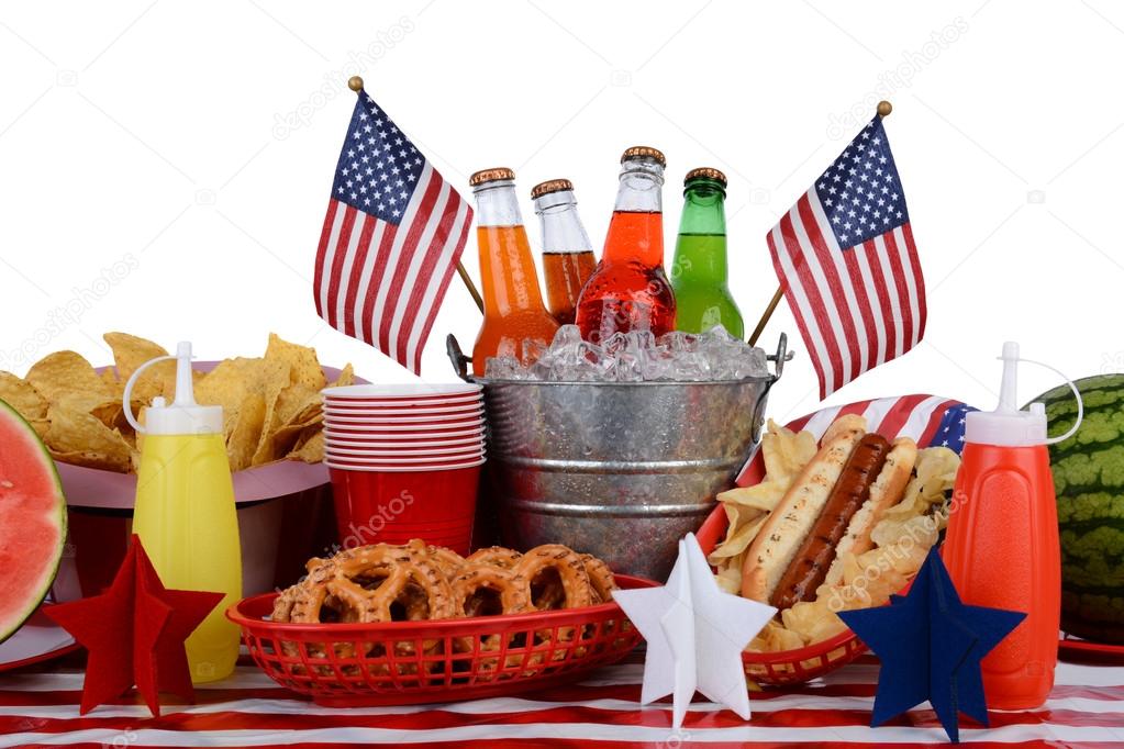 Picnic Table Fourth of July Theme — Stock Photo © scukrov #27134209