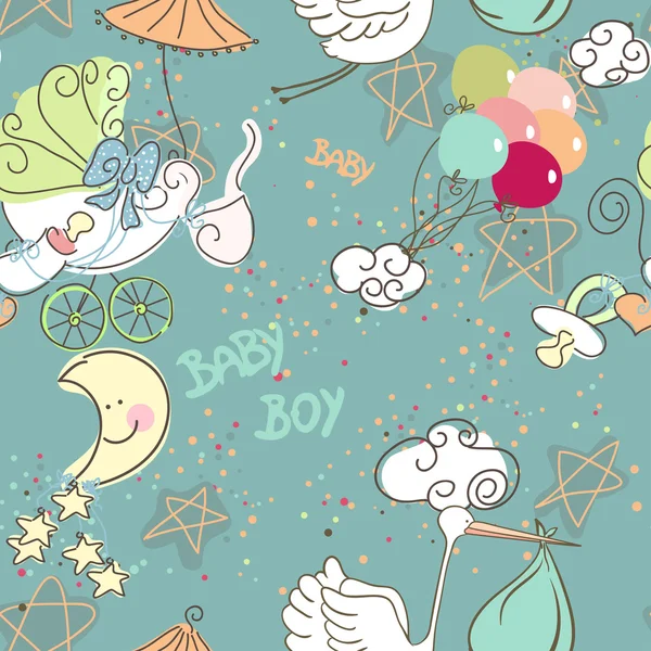Seamless baby boy pattern Vector Art Stock Images | Depositphotos