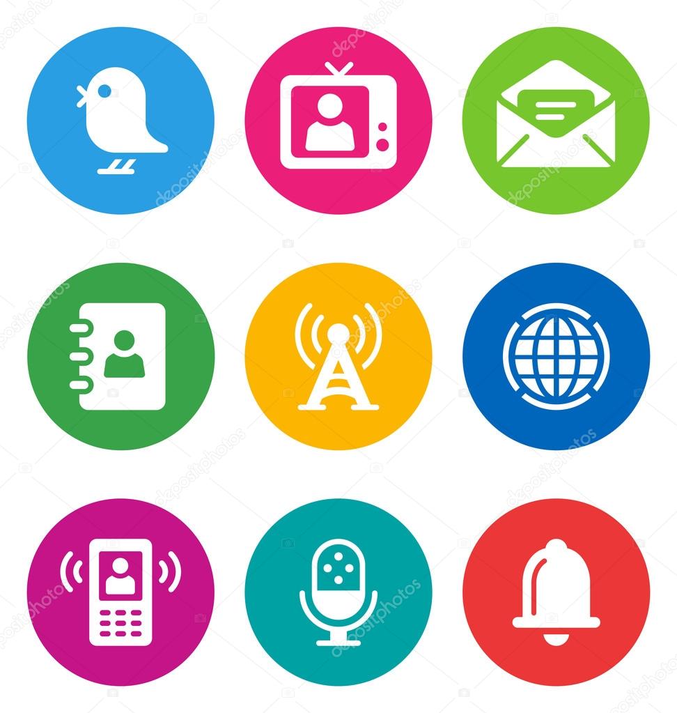 Color communication icons Stock Vector Image by ©Artizarus #19686207