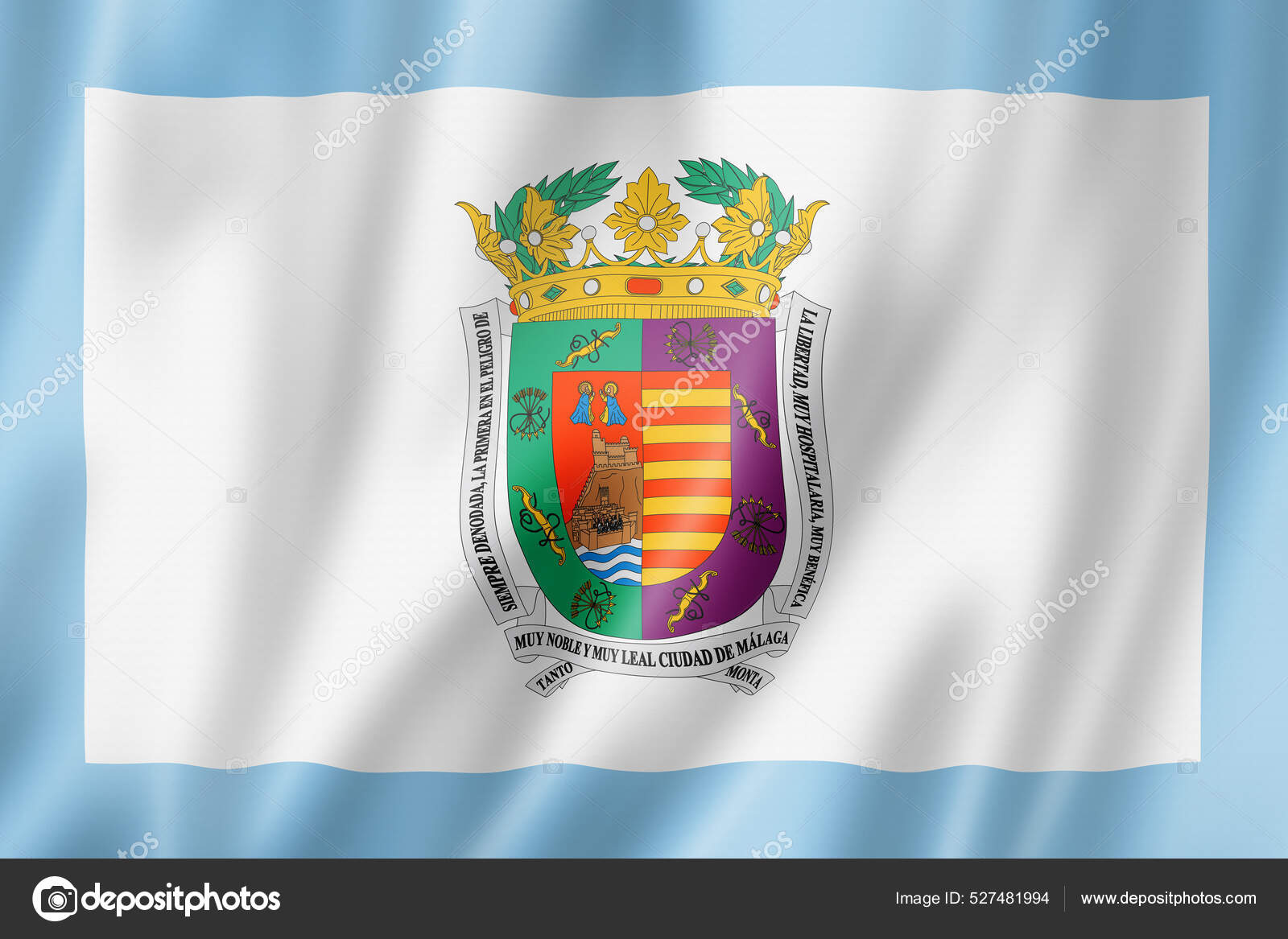 Malaga Province Flag Spain Waving Banner Collection Illustration ...