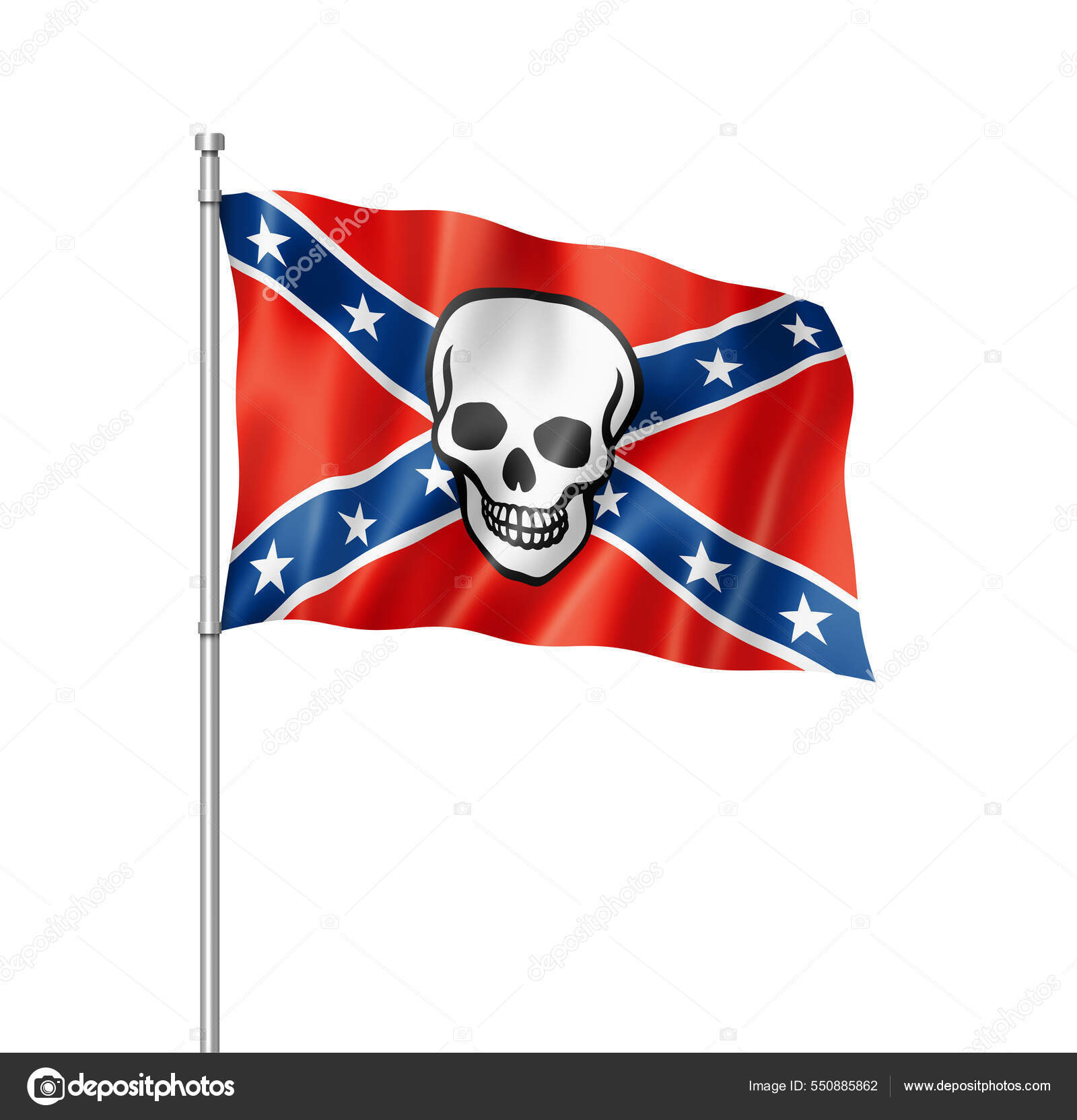 Rebel Flag Skull Tattoo