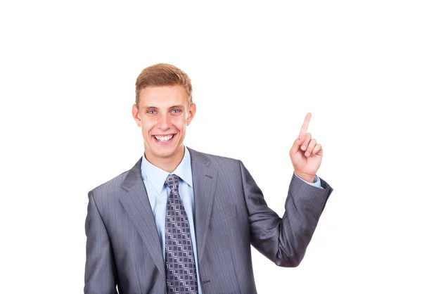 Young Handsome Business Man Pointing Finger Up Stock Photo by ...