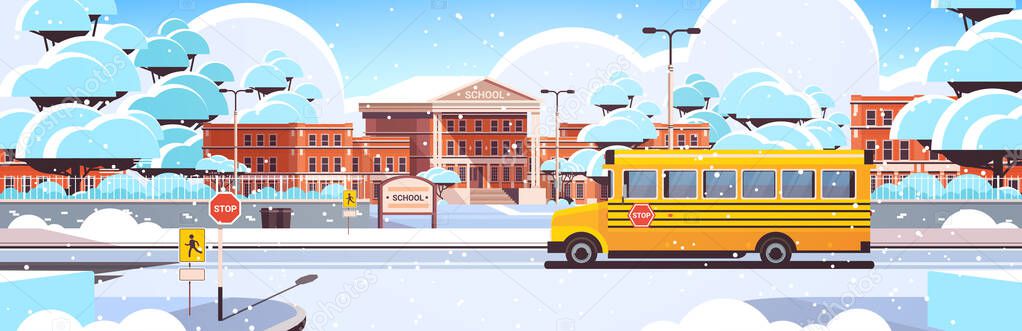 School building snow Vector Art Stock Images | Depositphotos
