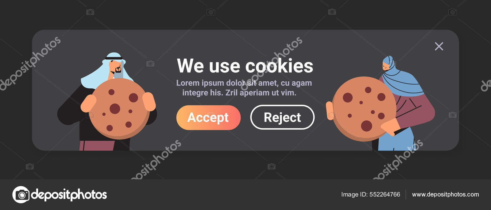 Man woman holding cookie protection of personal information internet ...