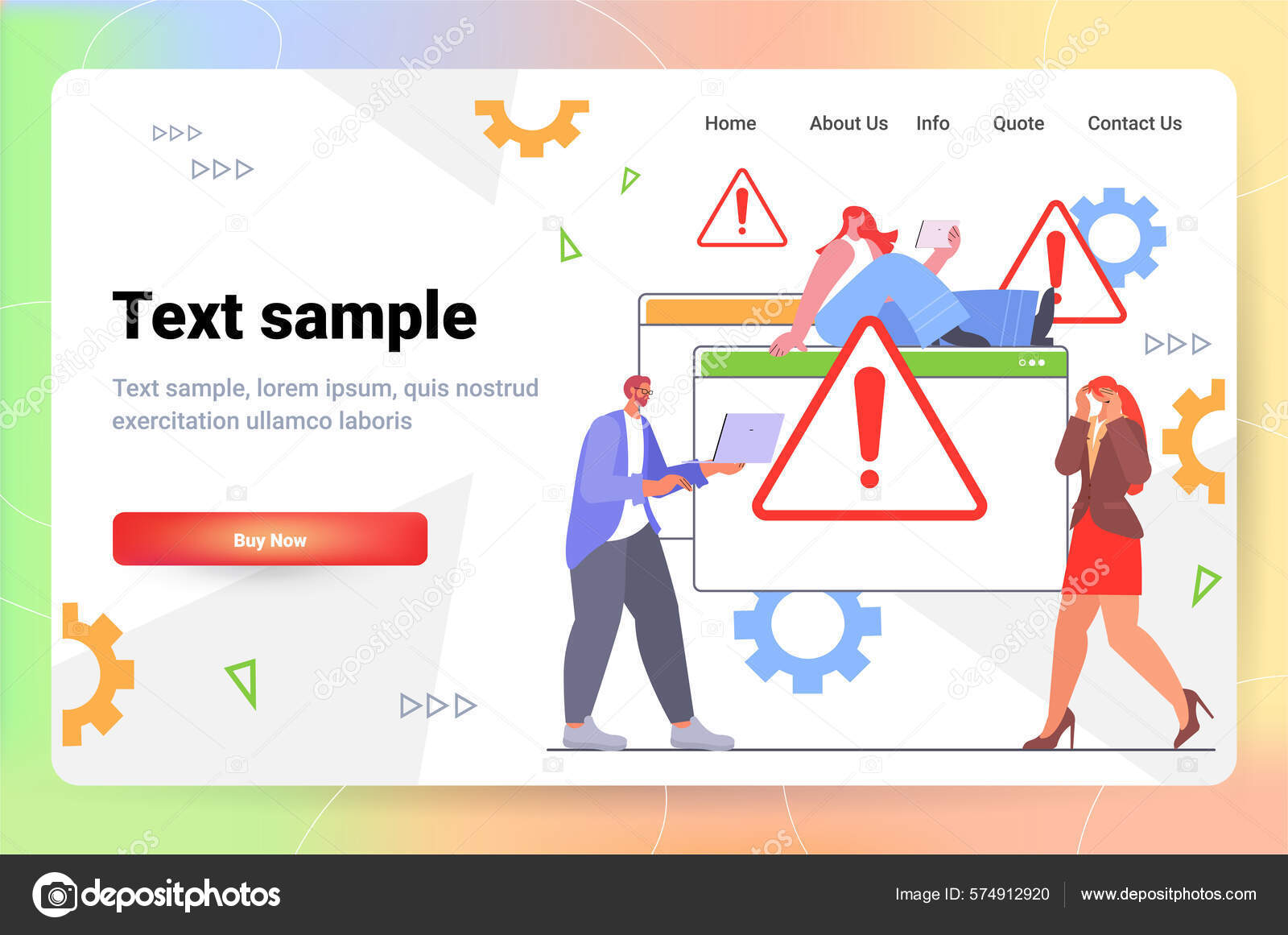 Frustrated Women Reacting Danger Exclamation Marks Problem Cyber Attack ...