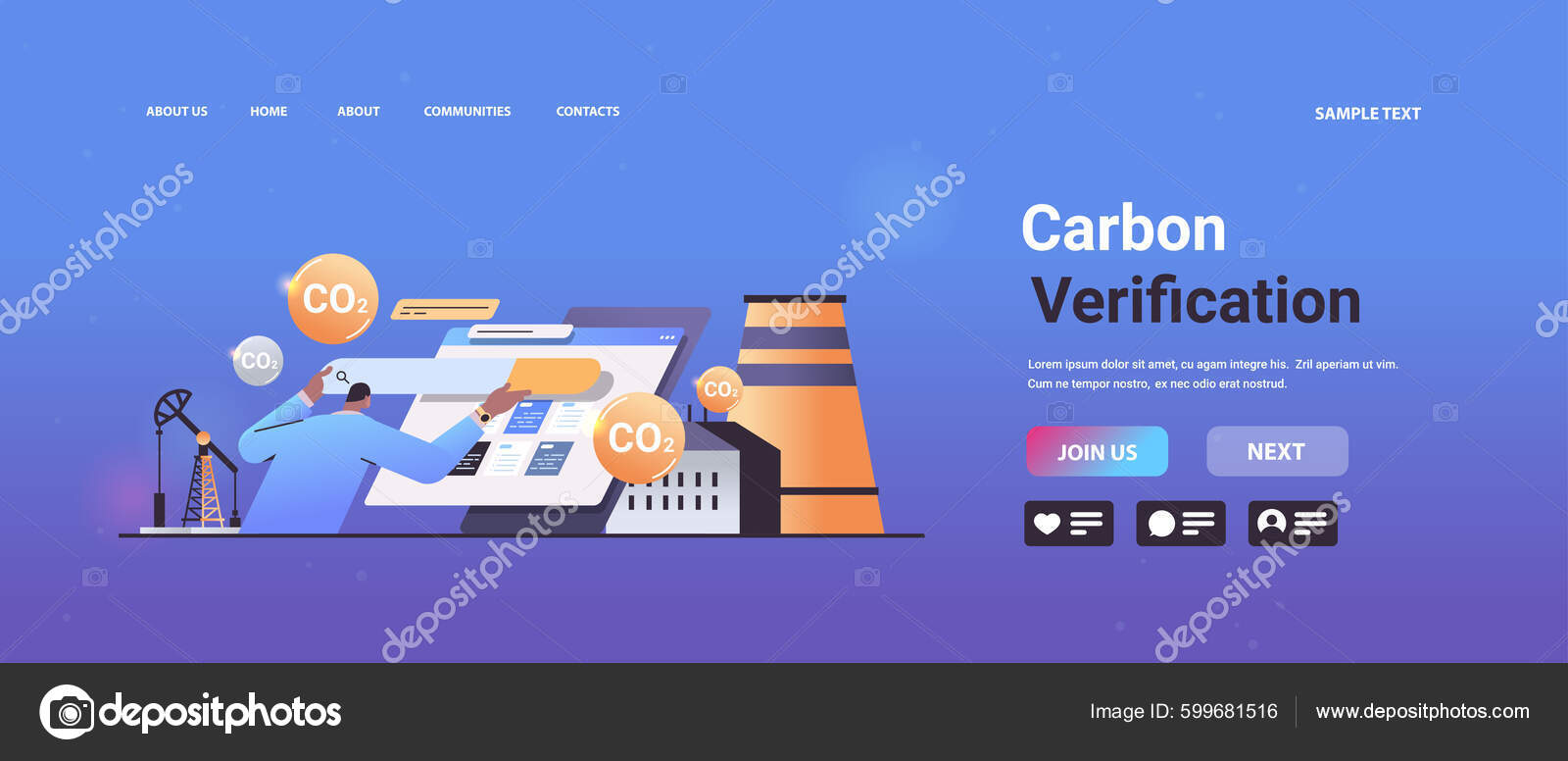 Carbon Verification Concept Businessman Using Search Bar Responsibility ...