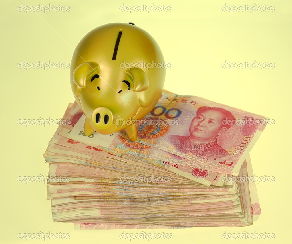 Hucha y billete de cien rmb 2024