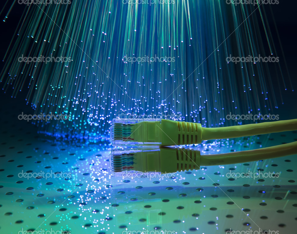 Network cable with high tech technology color background Stock Photo by ...