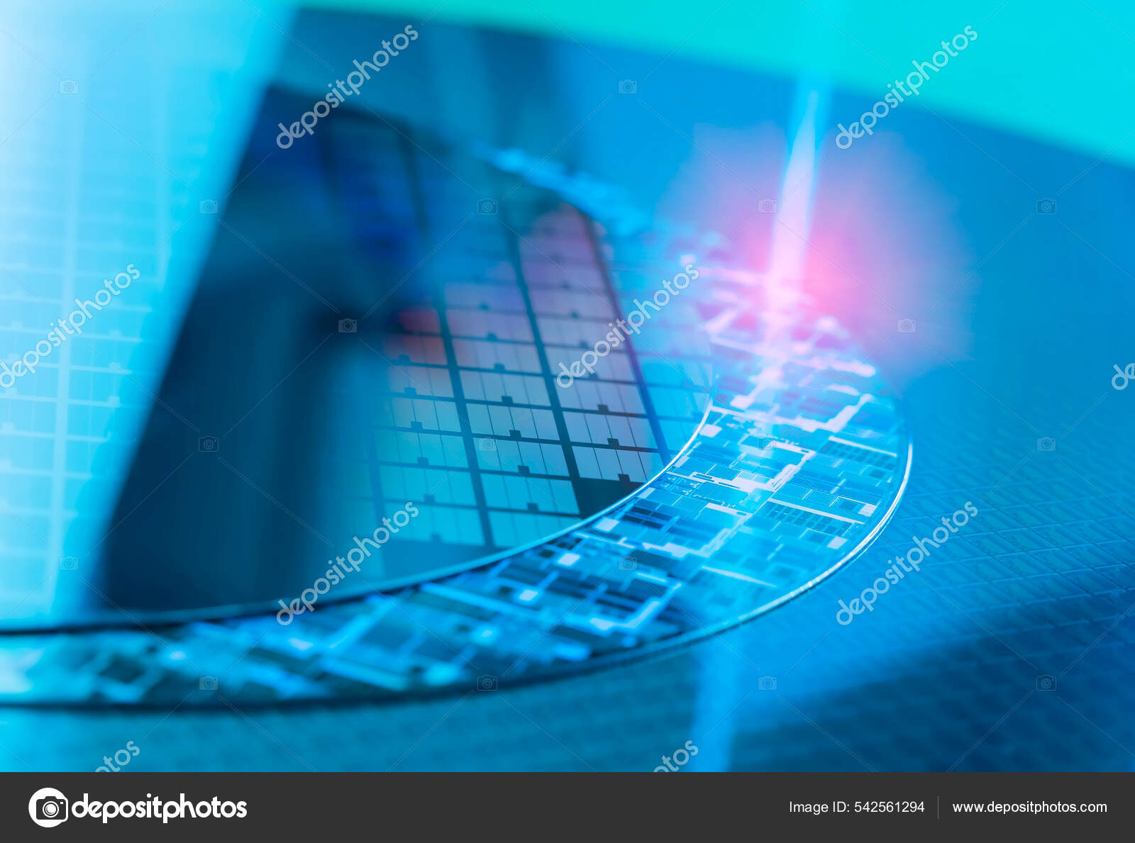 Silicon Wafer Microchips Used Electronics Fabrication Integrated ...