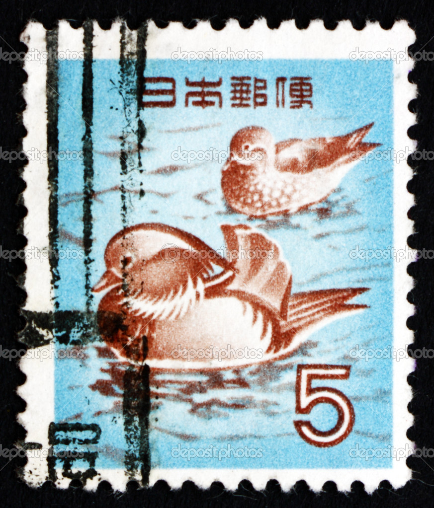 Postage stamp Japan 1955 Mandarin Ducks, Bird – Stock Editorial Photo ...
