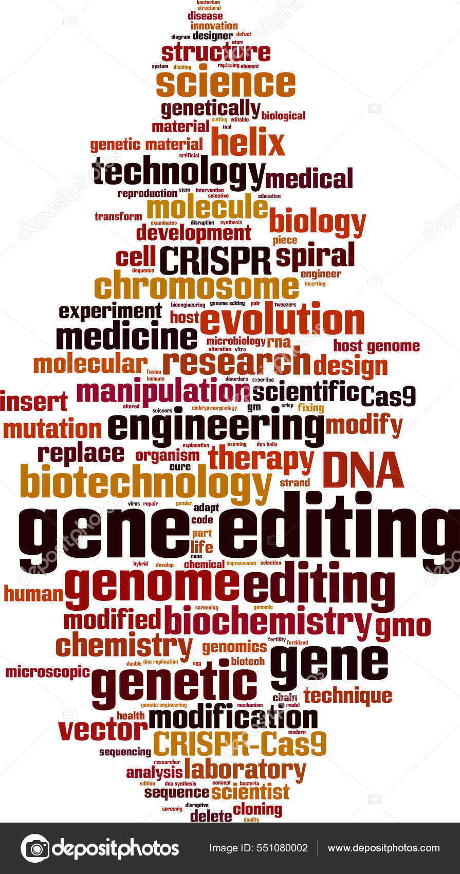 Concepto Nube Palabras Edición Genes Collage Hecho Palabras Sobre ...