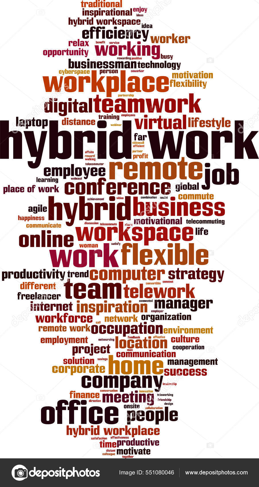 Hybrid Work Word Cloud Concept Collage Made Words Hybrid Work Stock ...