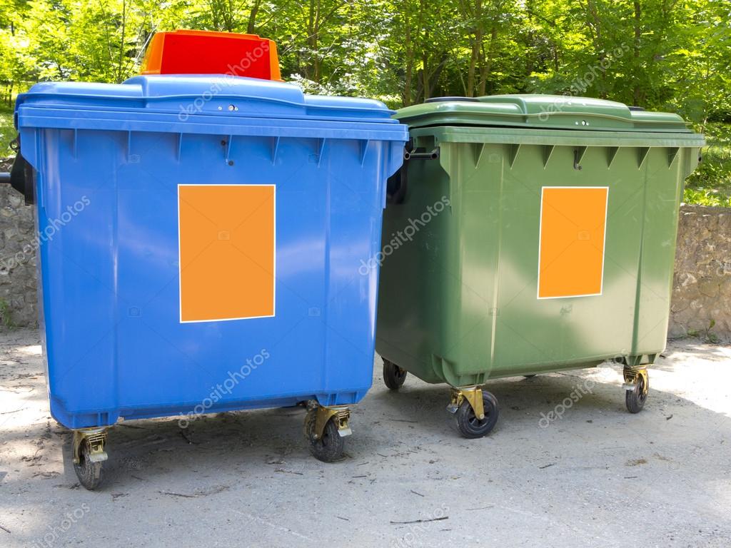 New colorful plastic garbage containers Stock Photo by ©arogant 29005047