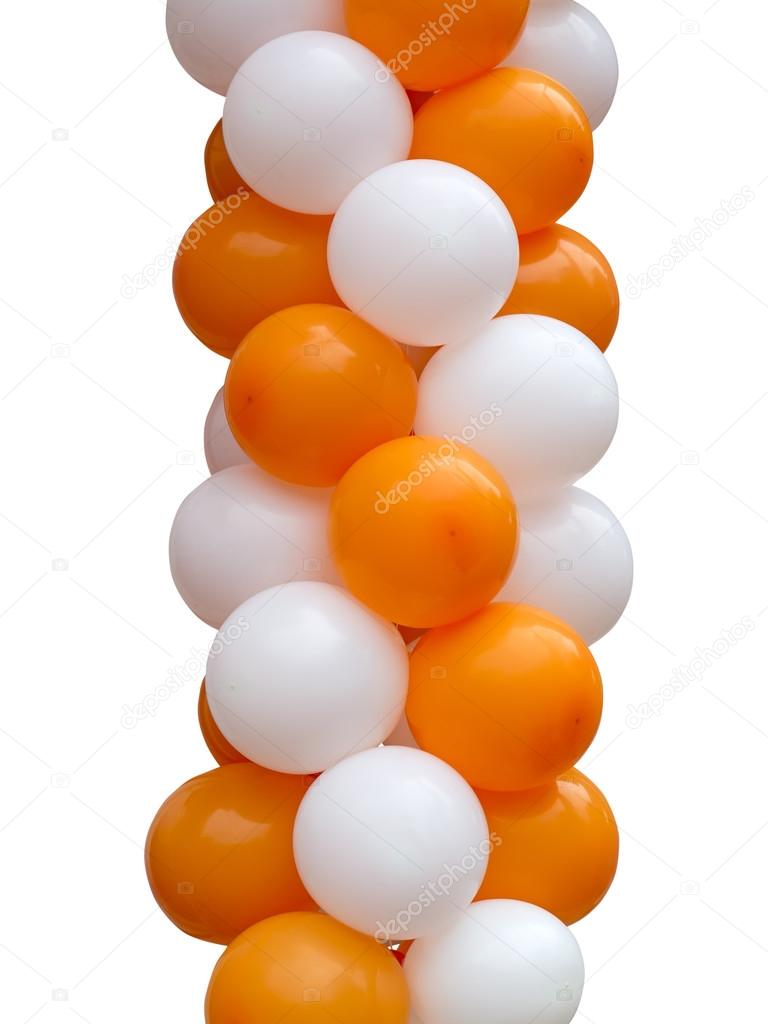 Orange and white balloons isolated on white ⬇ Stock Photo, Image by ...