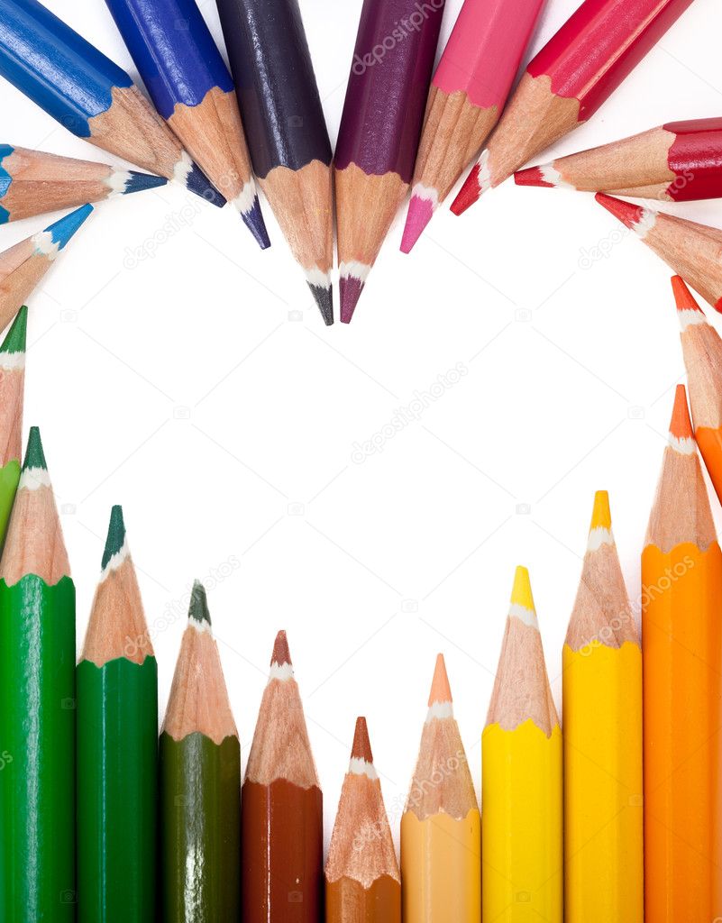 Colored Pencils Heart — Stock Photo © DWiedemann #12435863 Colored Pencils Heart — Stock Photo © DWiedemann #12435863