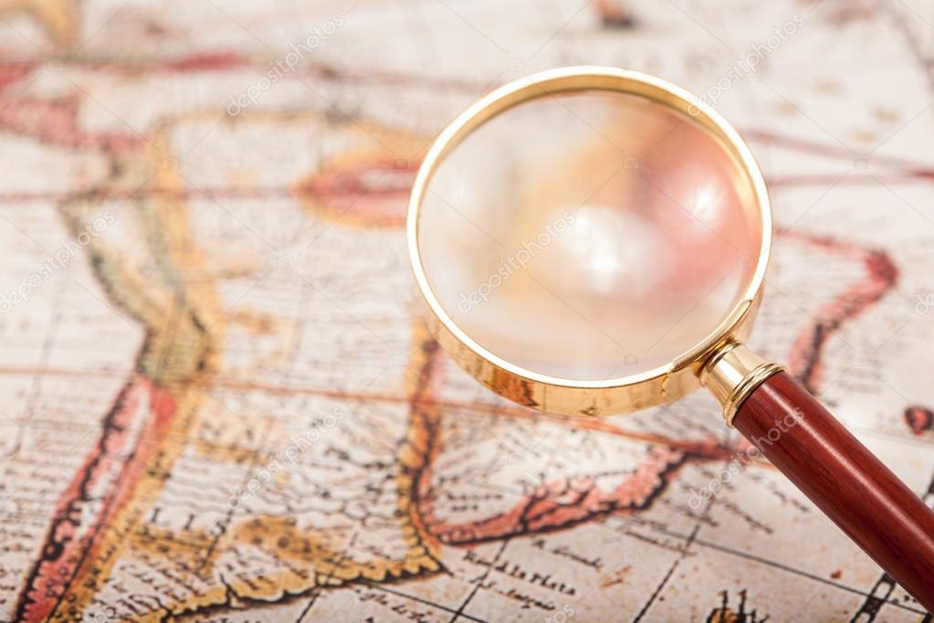 Map with Magnifying Glass Stock Photo by ©DWiedemann 18490119