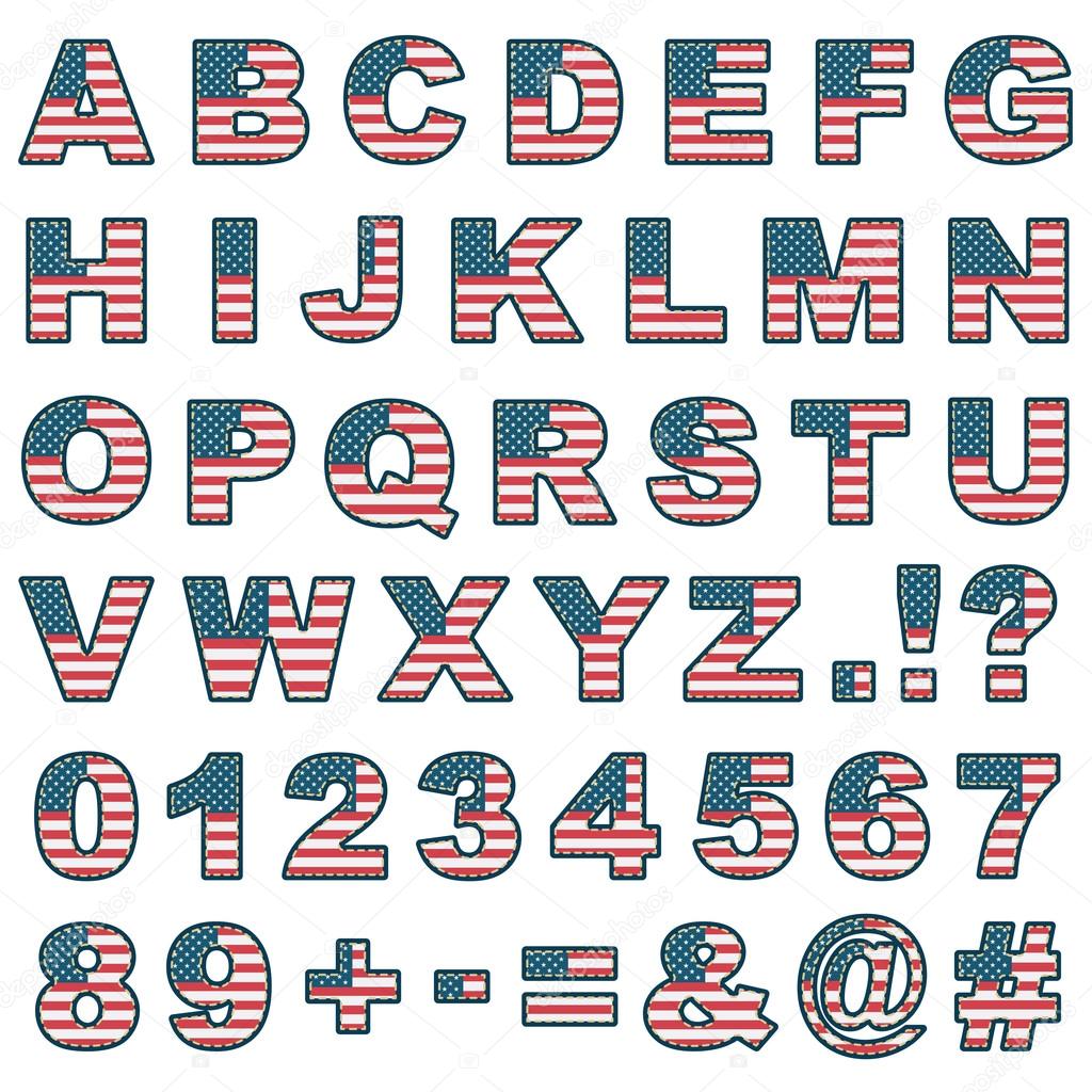 Stitched usa alphabet — Stock Vector © mattasbestos #21817749