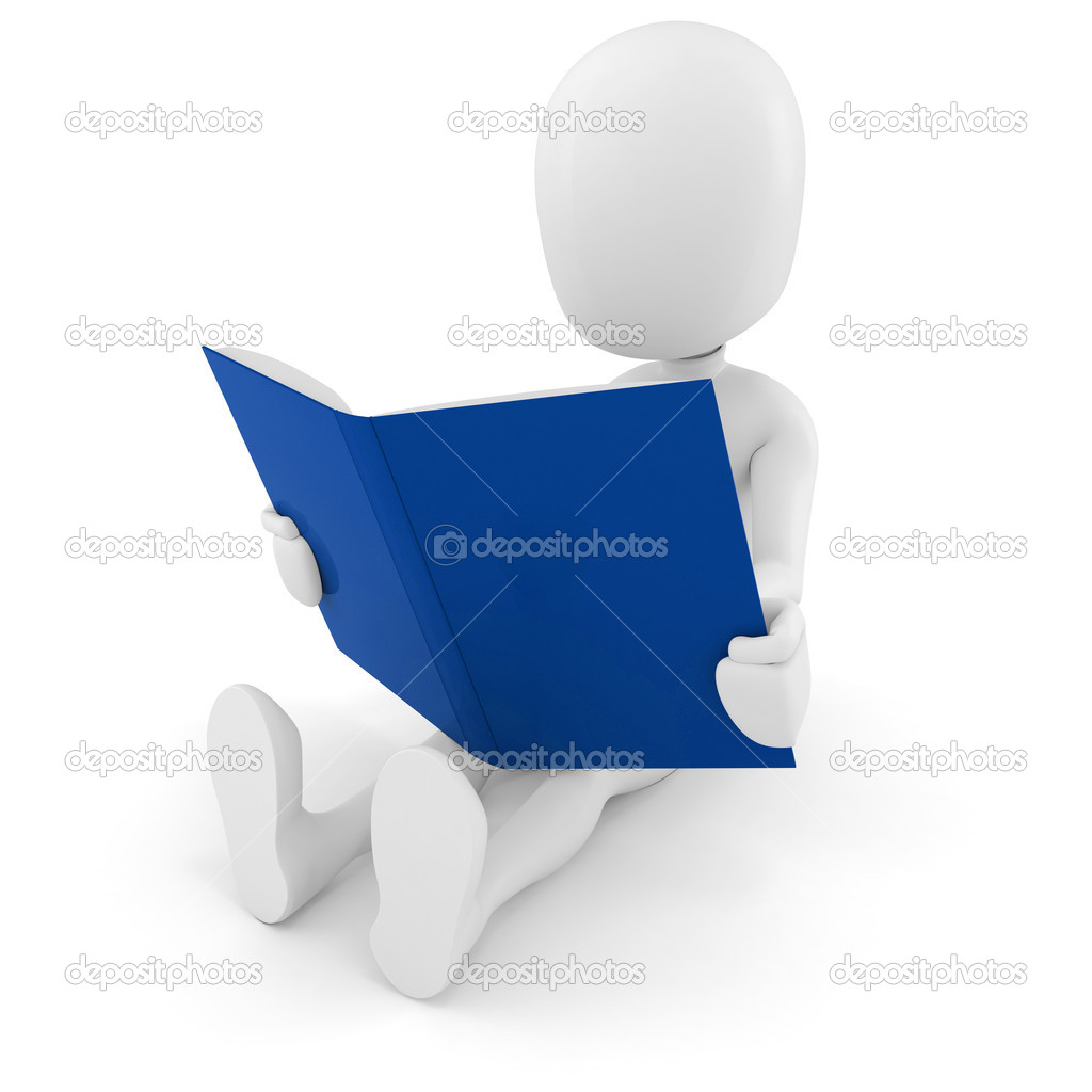 3d man reading a book on white background ⬇ Stock Photo, Image by ...