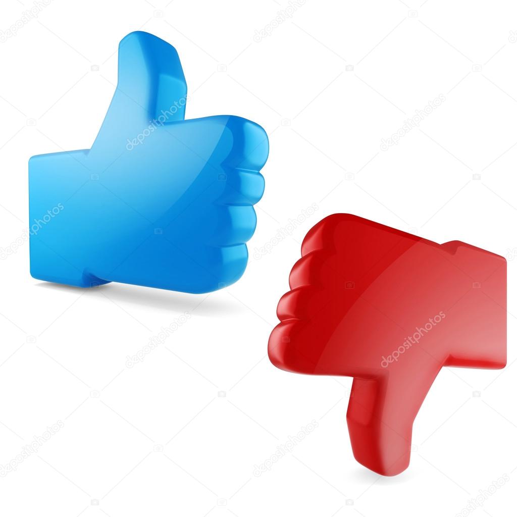 3d like and unlike symbols on white background Stock Photo by ...