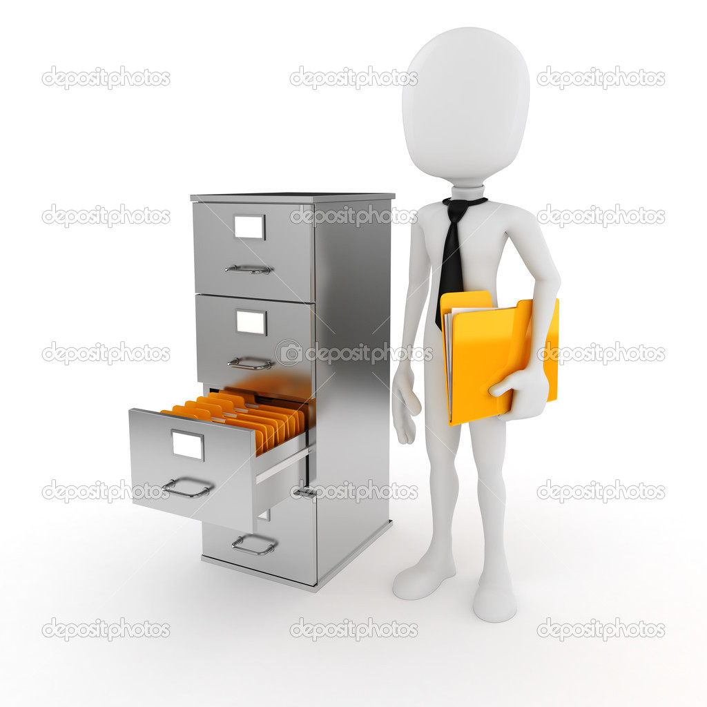 3d man business man and file cabinet Stock Photo by ©digitalgenetics ...