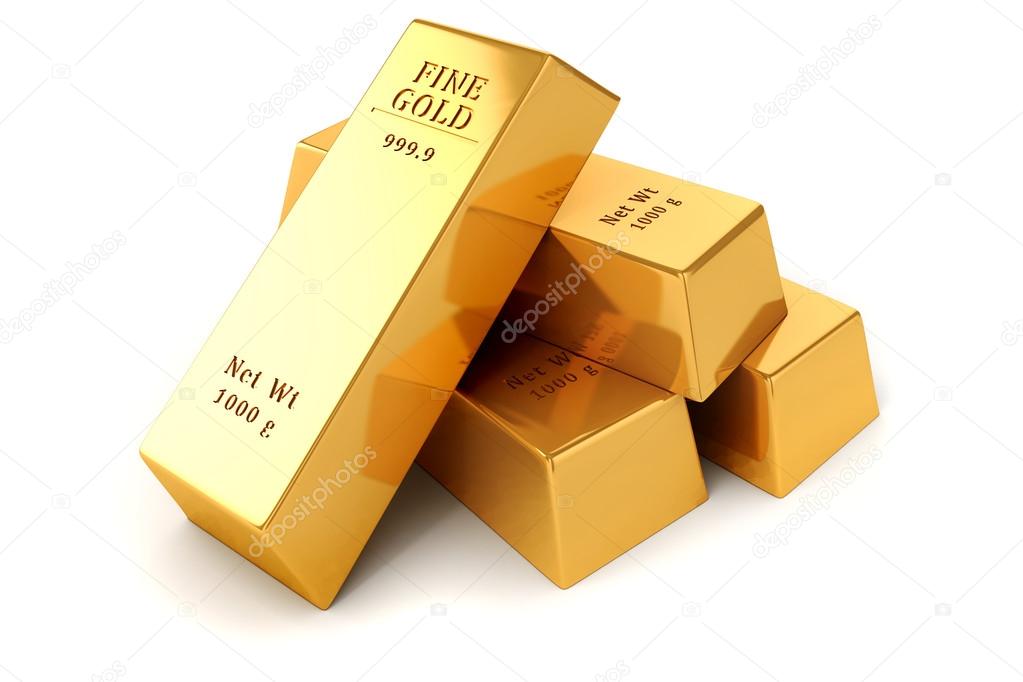 3d gold bars on white background Stock Photo by ©digitalgenetics 39299113