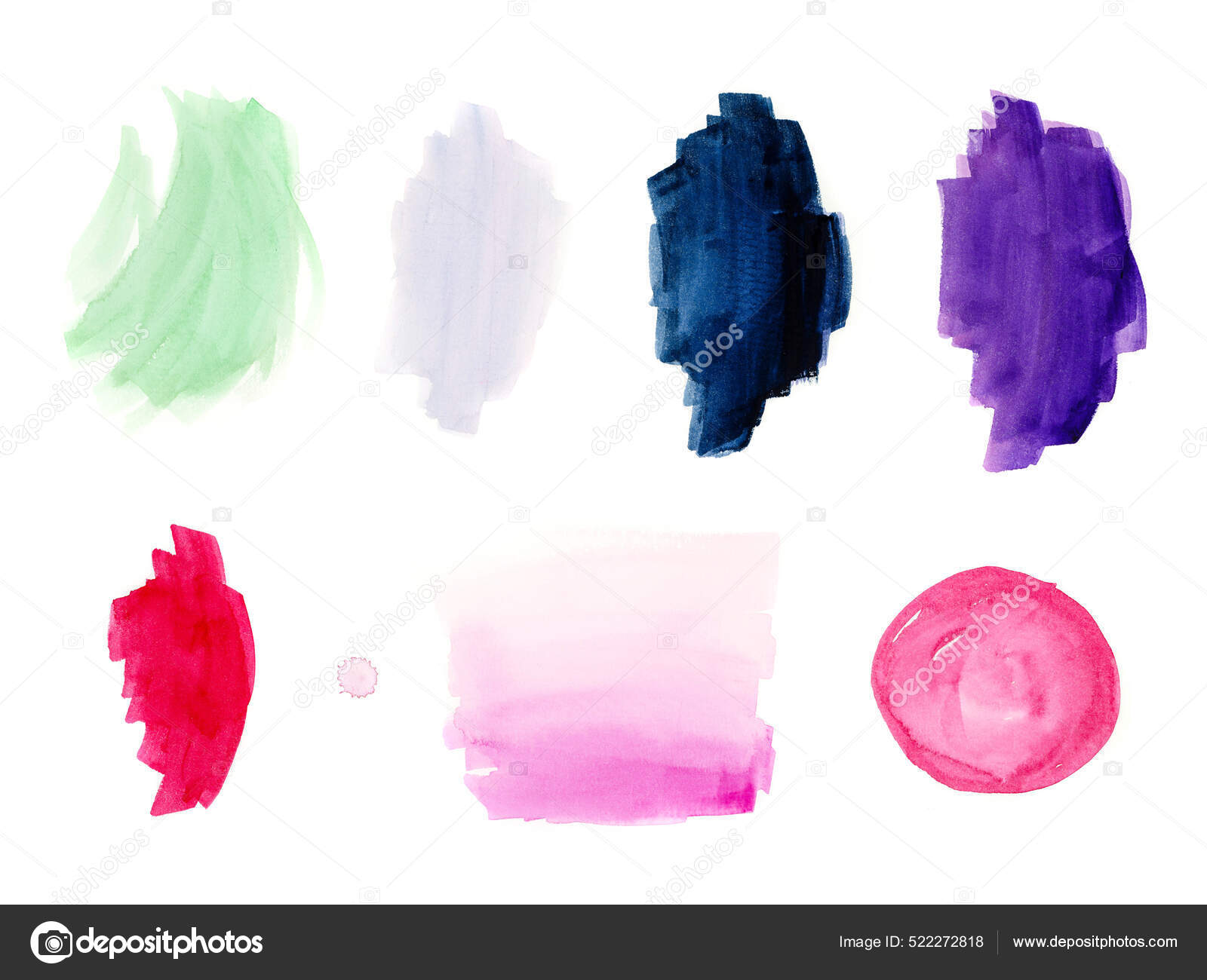 Hand Drawn Watercolor Abstract Shapes Creative Design Stock ...