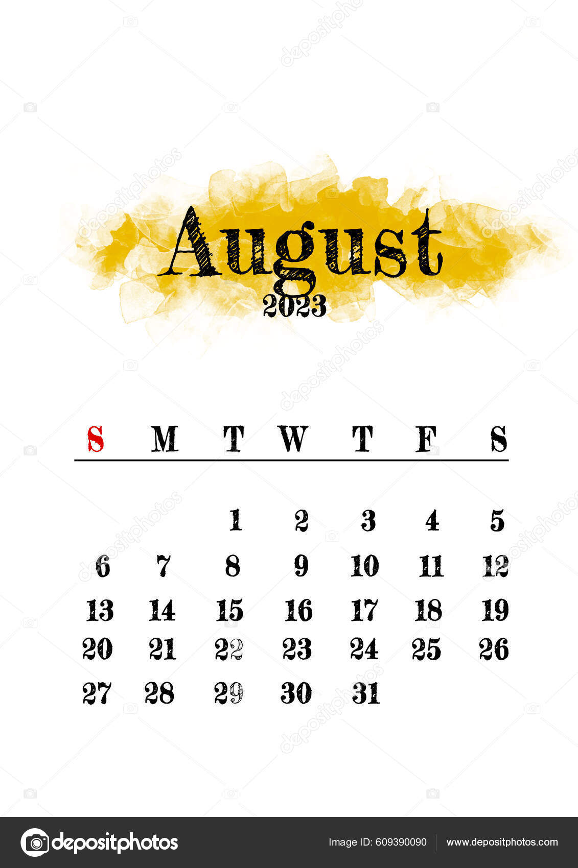 Month Of August Calendar
