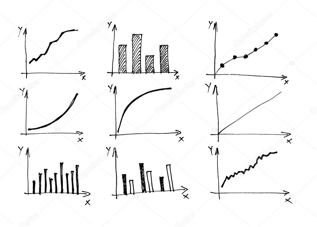 Diagrams and Charts and other infographics drawing Stock Illustration ...