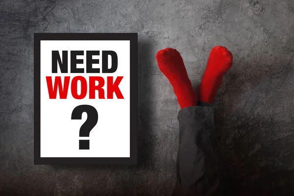 Need work. Legs up the wall, putting feet up - Stock Image - Everypixel