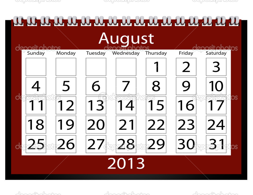 3d Render 2013 Calendar August — Stock Photo © apotterdd #17849091