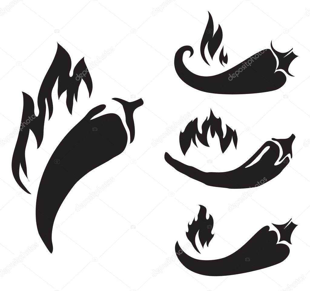 Hot chilli pepper vector set — Stock Vector © matsiash #38751425 Hot chilli pepper vector set — Stock Vector © matsiash #38751425