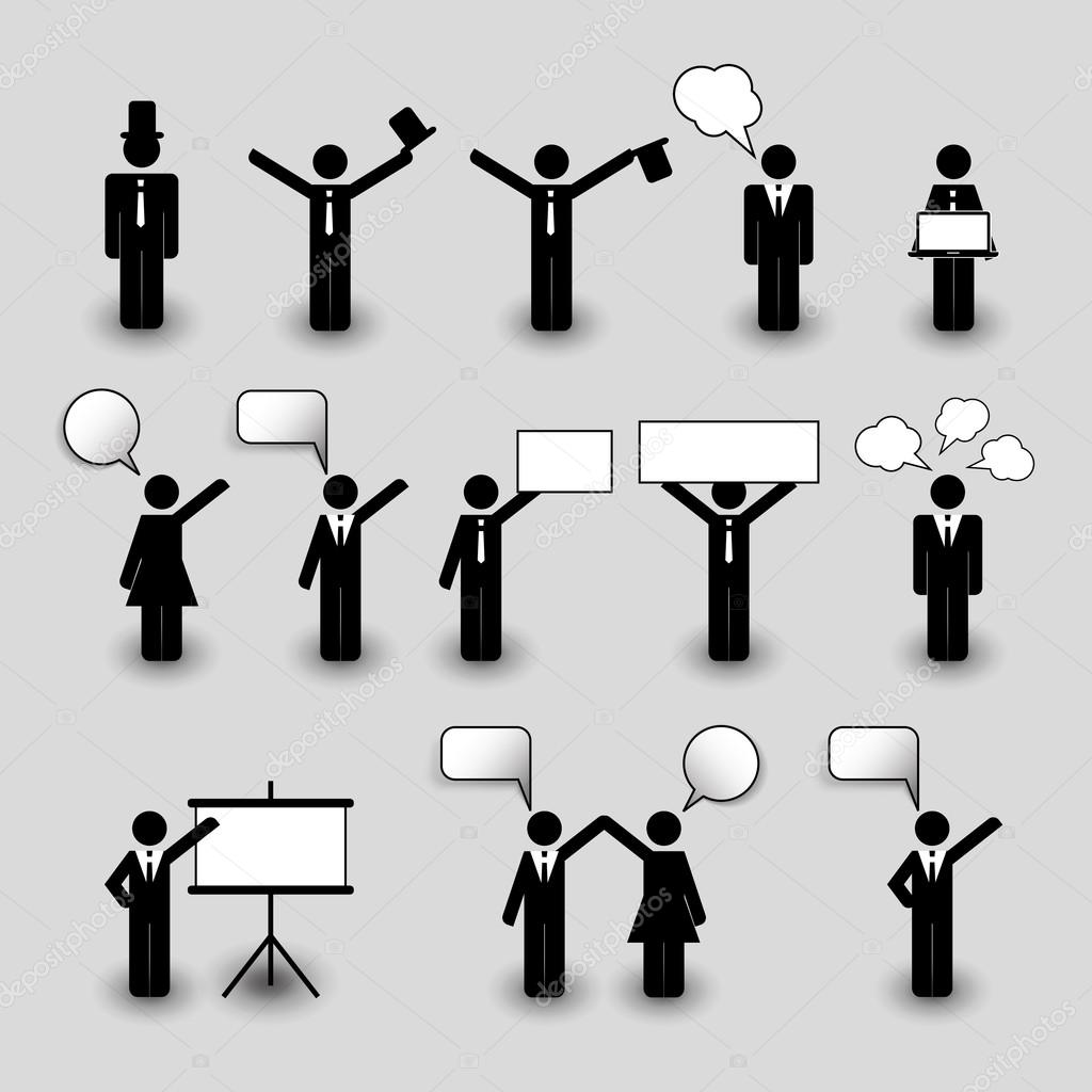 Figures, Peoples Icons - Business and Team Work Concept — Stock Vector ...