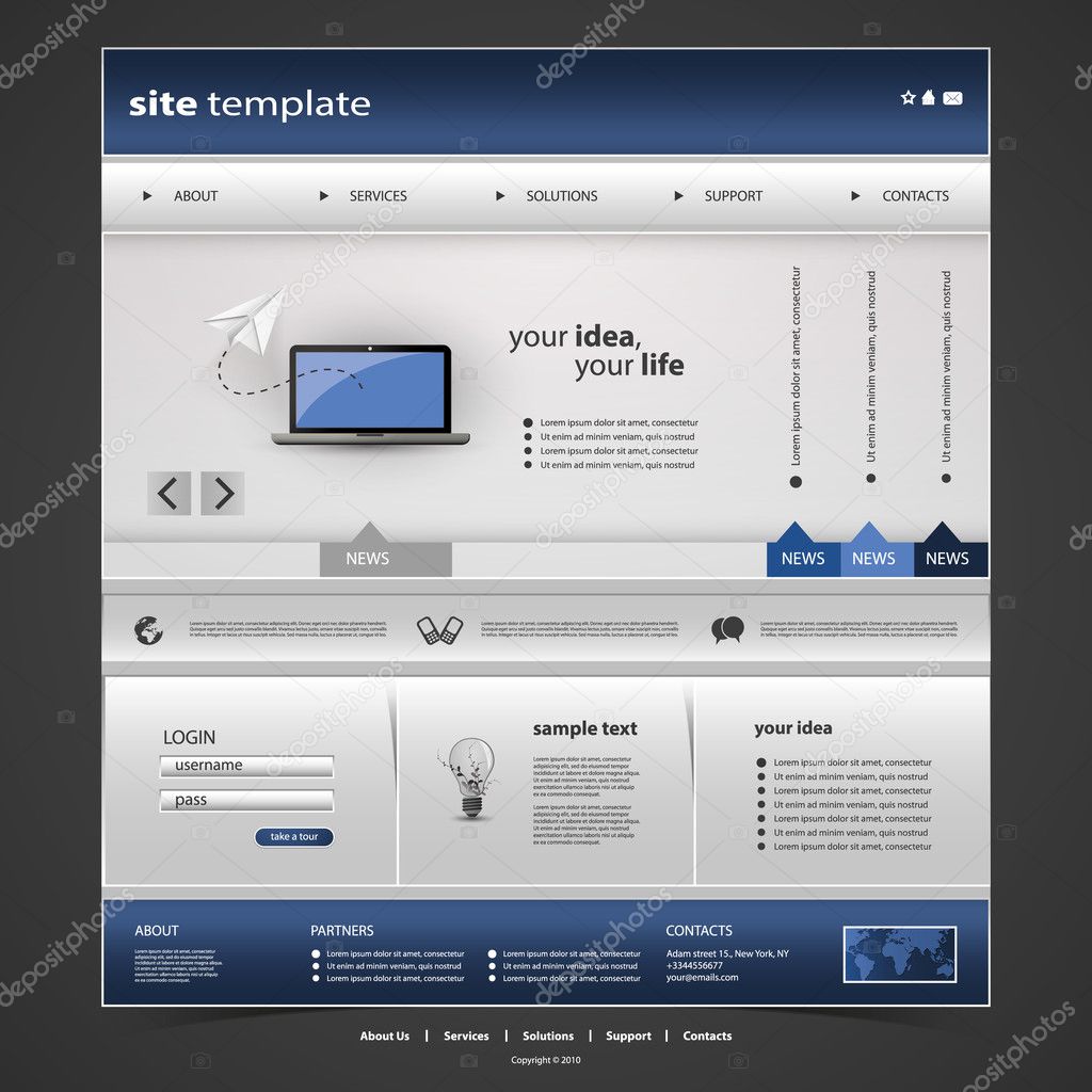 Website Template Stock Vector by ©bagotaj 28200715