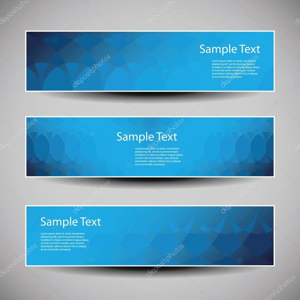 Banner or Header Designs with Blue Wavy Abstract Pattern — Stock Vector ...