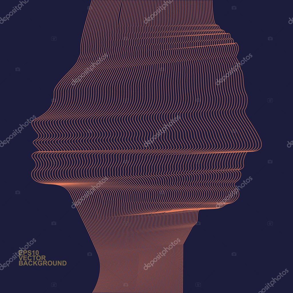 Abstract Background with Faces Silhouette Stock Vector by ©bagotaj 51798899