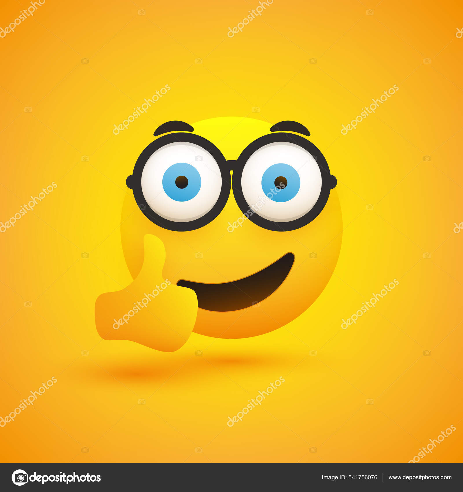 Happy Surprised Face Emoticon